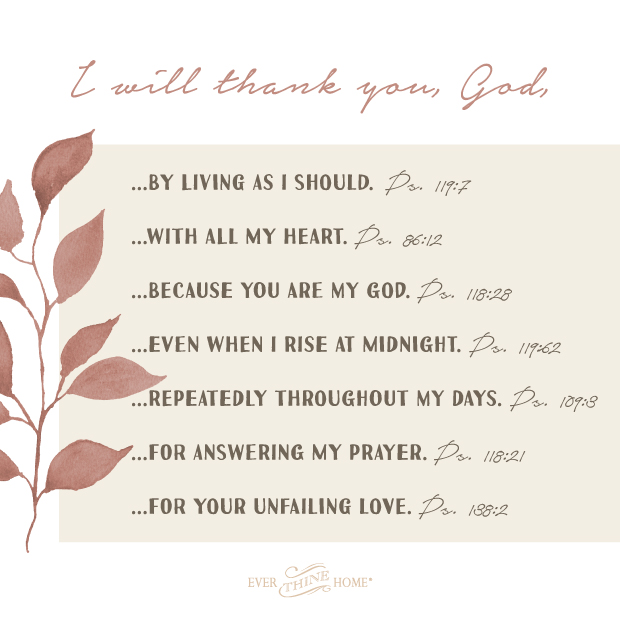 Give Thanks Personally: Four Weeks of Gratitude Week 1 - Ever Thine Home