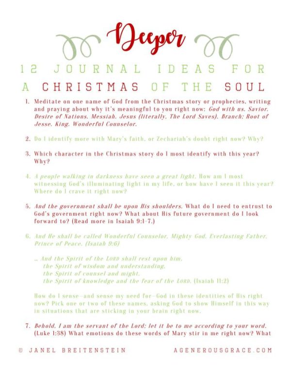 12 (Printable) Prompts for the Christmas Soul - Ever Thine Home